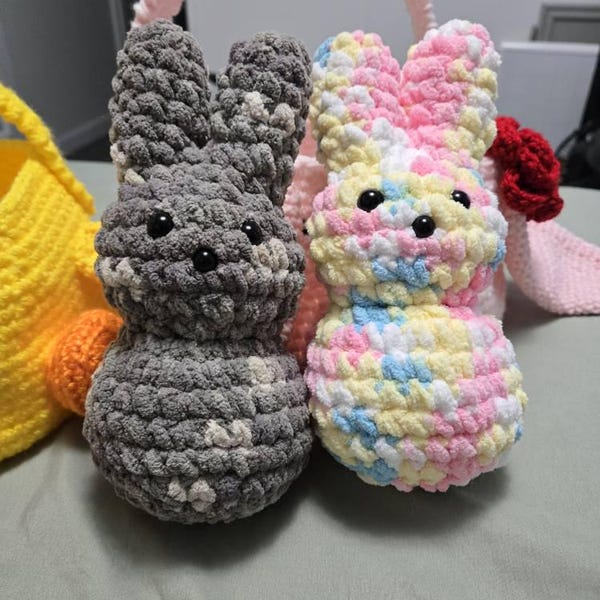 No Sew Easter Peep Bunny Crochet Pattern - Free Keychain Peep Pattern ...