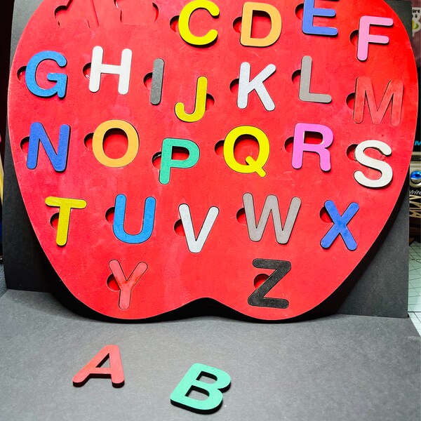 Alphabet Puzzle, Childrens Puzzle File, Glowforge, Laser Cut Files SVG ...