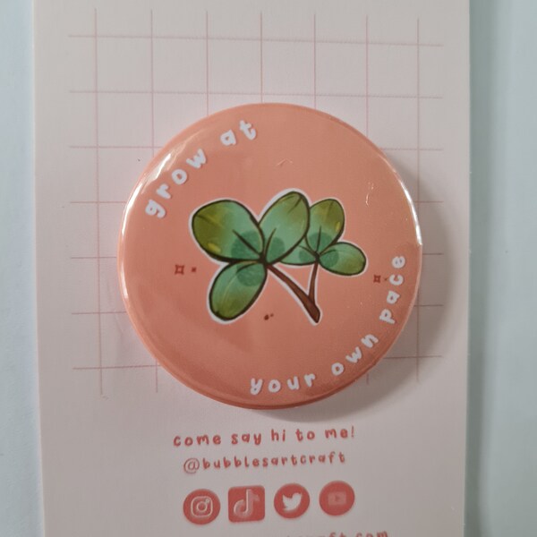 Self Growth Button Pin | Affirmation Pin Badge | Positive Pin Badge ...