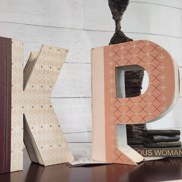 Custom Cut Book Letters: Vintage Monogram Decor (7.5 X 5.5 Inches) - Etsy