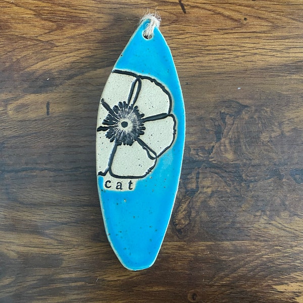 Made to Order- Ceramic Surfboard With NAME - Ornament - Wall Hanging ...