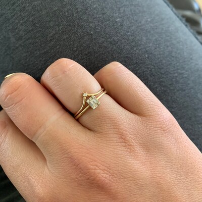 14K Gold swoop Ring Diamond Ring Diamond Chevron - Etsy