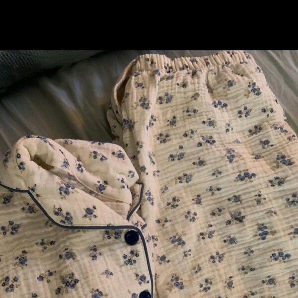 Pure Cotton Floral Pajamas muslin Cotton, Cute Women's Pajama Set, Bachelorette Pajamas ...