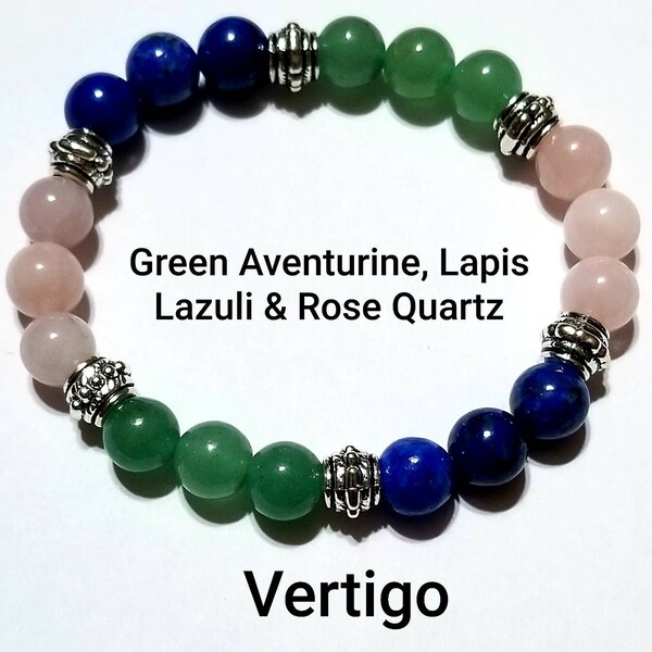 VERTIGO SUPPORT 8mm Crystal Intention Stretch Bead Bracelet With ...