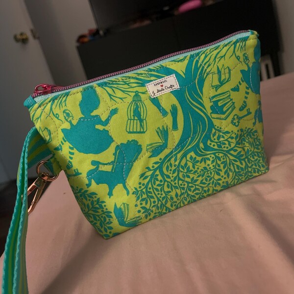 Tula Pink Untamed Fabric peony for Your Thoughts Wristlet Clutch Pouch ...