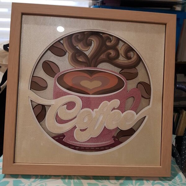 Coffee Shadow Box Svg, Shadow Box Svg, Coffee Svg, Cricut Svg, Card ...