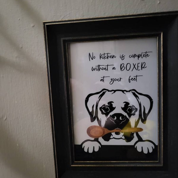 Boxer Dog Kitchen Art Print, Unframed - Etsy