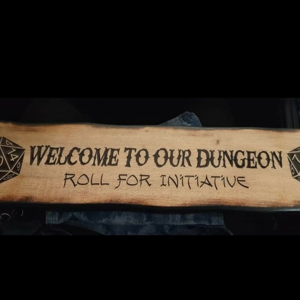 Personalized Rustic Dnd Wood Sign - Dungeons and Dragons - Roll for ...