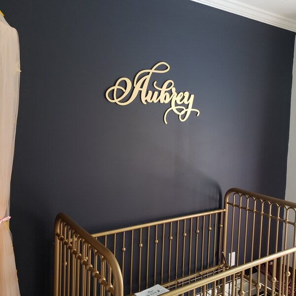 Gold Baby Name Sign Calligraphy Font - Etsy