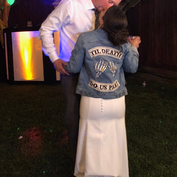 Til Death Do Us Part Custom Embroidered Jean Jacket | Til Death Jacket ...