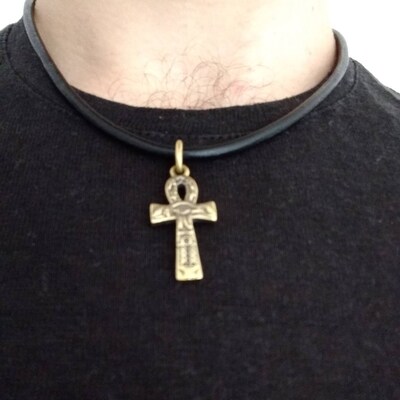 Anhk Necklace, Bronze Ankh Pendant, Egypt Jewelry, Key of Life, Ankh ...