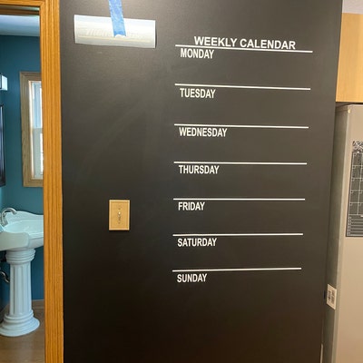 Weekly Calendar Vinyl Decal for Dry Erase Board or Frame 16 X - Etsy