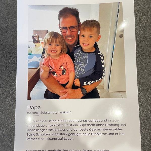 Definition Papa Poster I Geburtstagsgeschenk I Geschenkideen Vatertag I ...