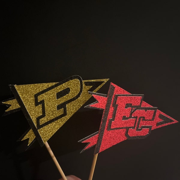 Graduation High School College Mini Cake Toppers Pennant Flags - Etsy