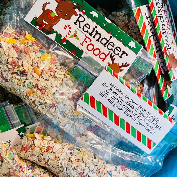REINDEER FOOD Bag Topper - Christmas Favors - Printable Bag Toppers ...