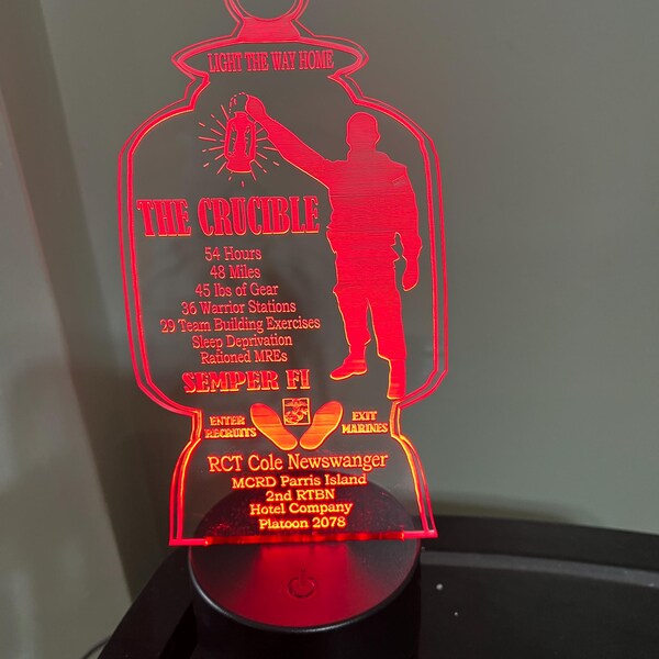 National Guard Forge Lantern LED Acrylic Personalized Light - Etsy