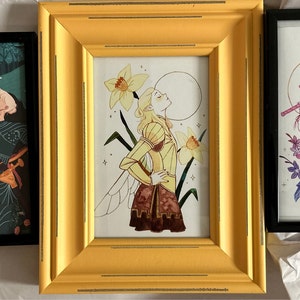 Mini Print Lady of Larkspur Original Art Drawing Wall - Etsy