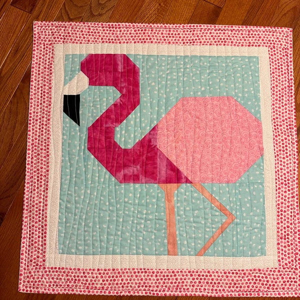 Flamingo Quilt Block Pdf Pattern - Etsy