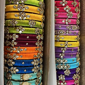 Silk Thread Indian Bangles Set - Etsy