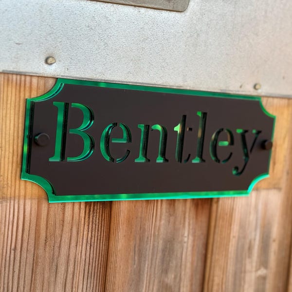 Stable Name Plate / Plaque Cut Out Traditional W/modern Twist Design ...