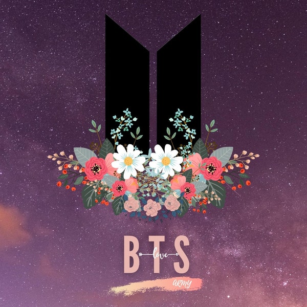 Digital Print BTS OT7 Forever 7 Cartoon Characters, BTS Signatures ...