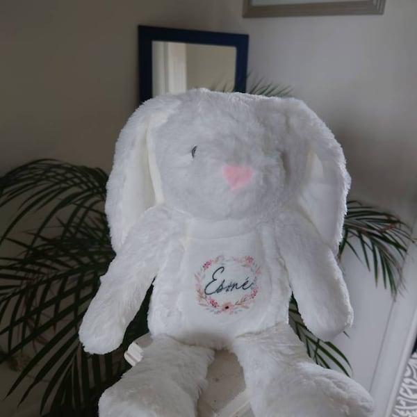 Personalised Bunny Rabbit, New Baby Gift, Customised Plush Soft Toy ...