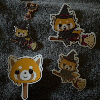 Halloween Retsuko Vinyl Sticker Red Panda Sticker Cute Witch Sticker - Etsy