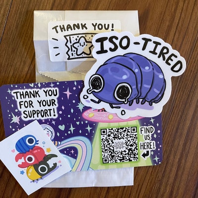 Iso-tired Isopod Bug Nature Glossy Waterproof Sticker Laptop Water ...