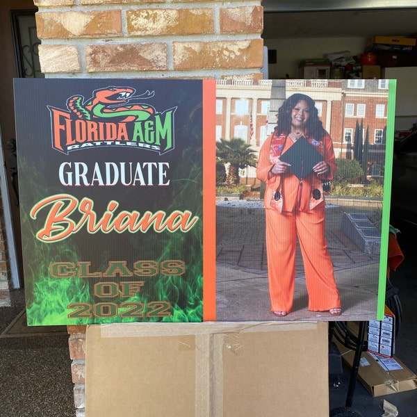 FAMU GRADUATION LAWN Sign Personalized Graduation Lawn Sign Customized ...