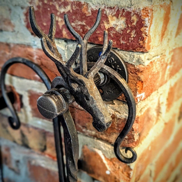 Stag Fire Poker / Blacksmith Fire Pit Tool / Hand Forged - Etsy