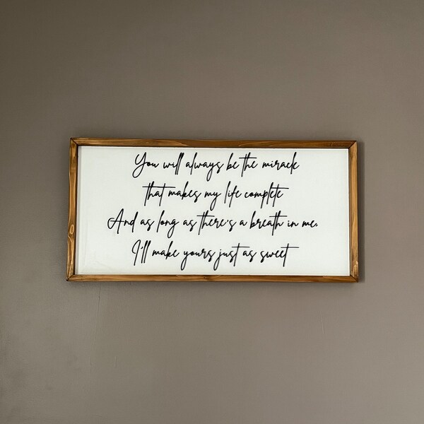 3d Wood Framed Custom Song Lyrics Sign You Make It Easy Wedding Song ...