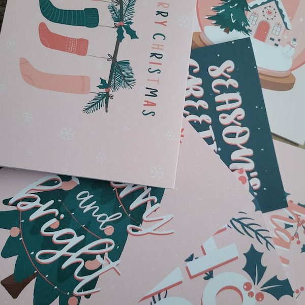 Christmas Card Pack | Pack of 10 or 20 Cards, Handmade Christmas Cards ...