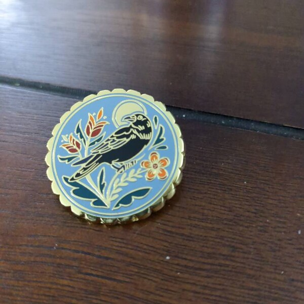 Crow Distelfink Hex Sign, Metal Wall Art, Pennsylvania Folkart Design ...