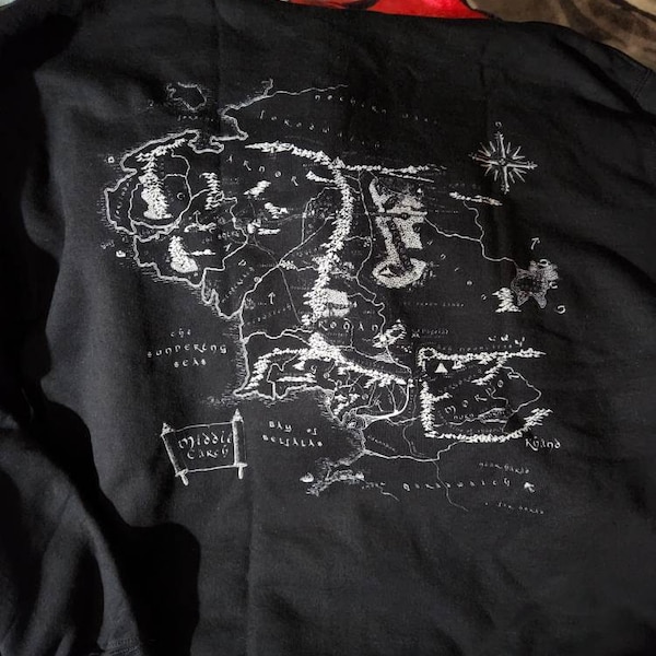 Middle Earth Map Tshirt LOTR Merch the Hobbit Shirt - Etsy