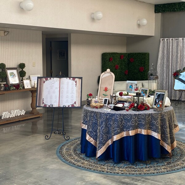 Storybook Seating Chart With Red Flowers, Be Our Guest, Fairytale ...