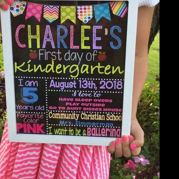 EDITABLE First Day of Kindergarten Sign Template First Day of School ...