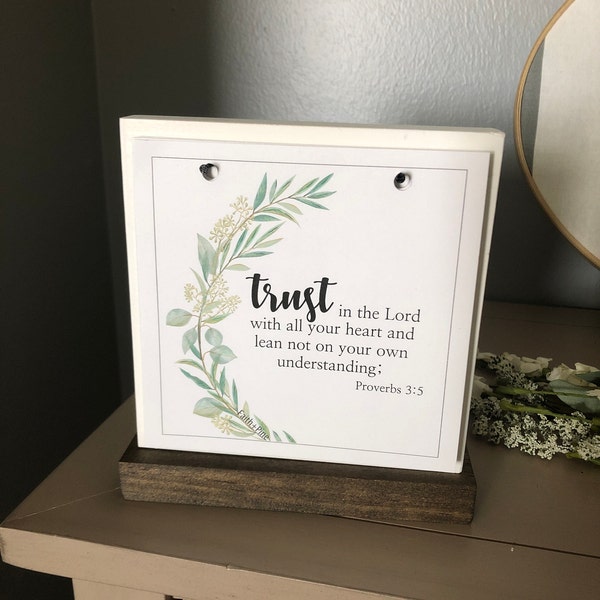 Scripture Cards With Stand, Bible Verse Prints, Mini Wood Scripture ...