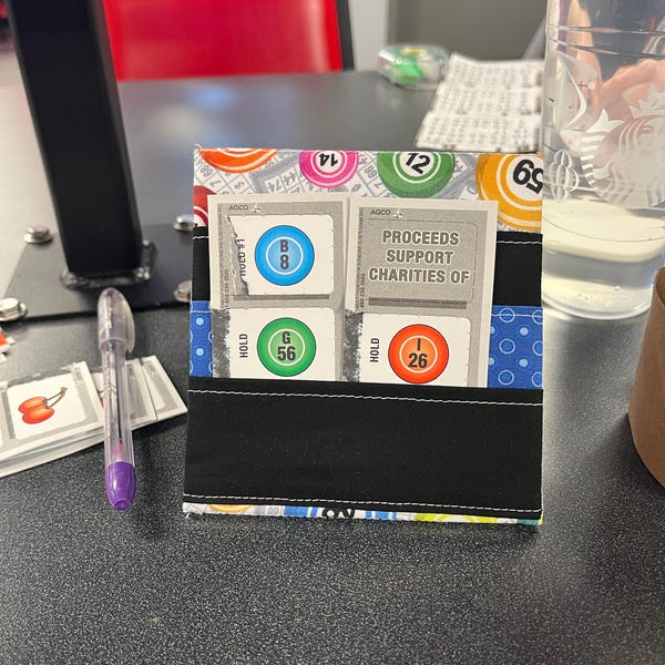 Handmade Mini Bingo Cards Print Pull Tab Holder: Half Width, Trifold ...