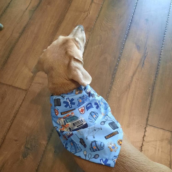 Medical EMS Dog Bandana Personalized, Ambulance Paramedics Over the Dog ...
