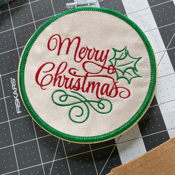 Merry Christmas Embroidery Design #3 - 6 Sizes 10 Formats Dst Exp Jef ...