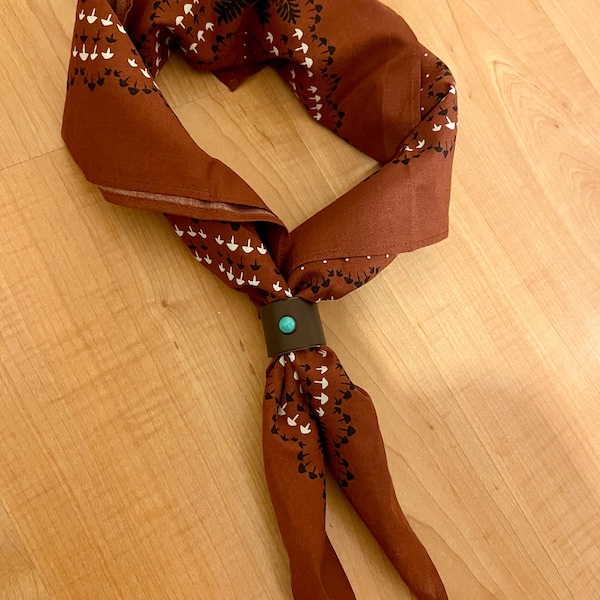 Concho Bandana. Leather Slide. Sliders. Cuff. Concho Turquoise Stone ...