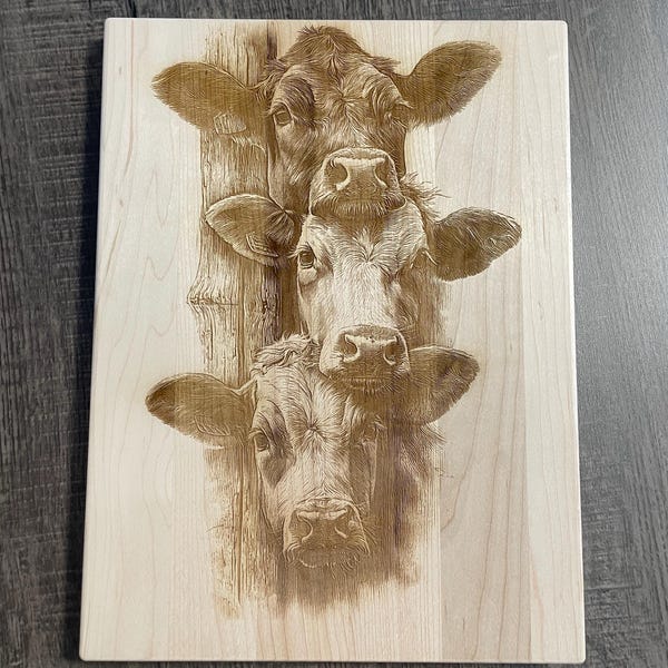 Silver Pack®! Three Cows at Fence Laser Engraving File PNG, JPEG High ...