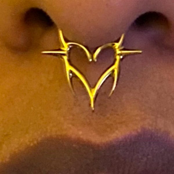Titanium ASTM F136 (cl128) Cyber Sigil Heart Clicker Hinged Hoop 1.2mm ...