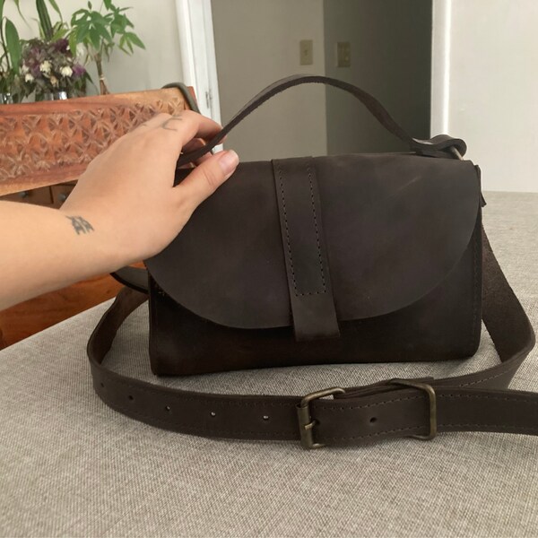 Leather Crossbody Bag, Brown Leather Purse, Womens Handbags, Handmade ...