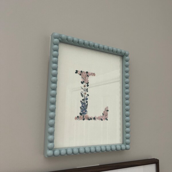 Glossy Beaded Bobbin Picture Frame Lacquered Bobbin Frame Painted ...