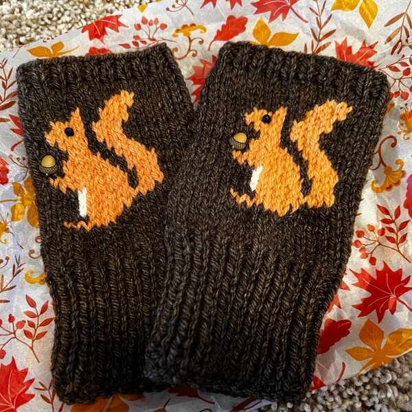 Handknitted Reindeer/fawn Fingerless Mittens/gloves - Brown - Etsy