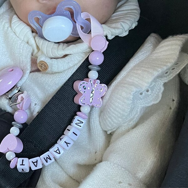 Wooden Dummy Clip Personalised Dummy Clip Dummy Chain Pacifier Clip ...