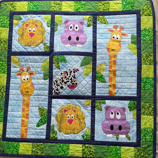 Blake's Jungle Quilt Pattern PDF - Baby Quilt PDF - Child Quilt PDF ...