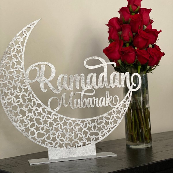Freestanding Ramadan Mubarak Moon Sign Ramadan Kareem Sign Blessed ...