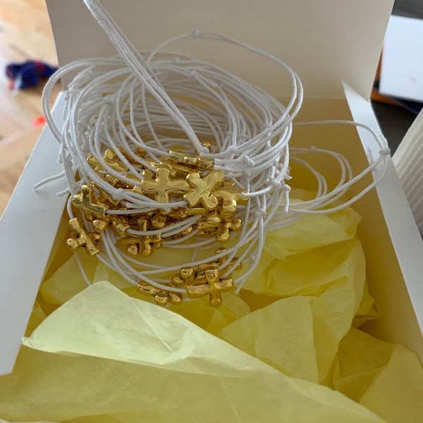 50x Martyrika Witness Bracelets – Greek Orthodox Baptism Favors – Gold ...